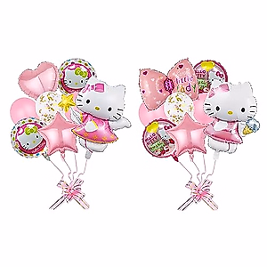 16 Pcs Kawaii Birthday Balloons Decorations, Cute Kids' Party Balloons, Anime Theme Party Supplies, Aluminum Film Material Double Sided Balloons for Birthday, Thanksgiving Day, Christmas Party