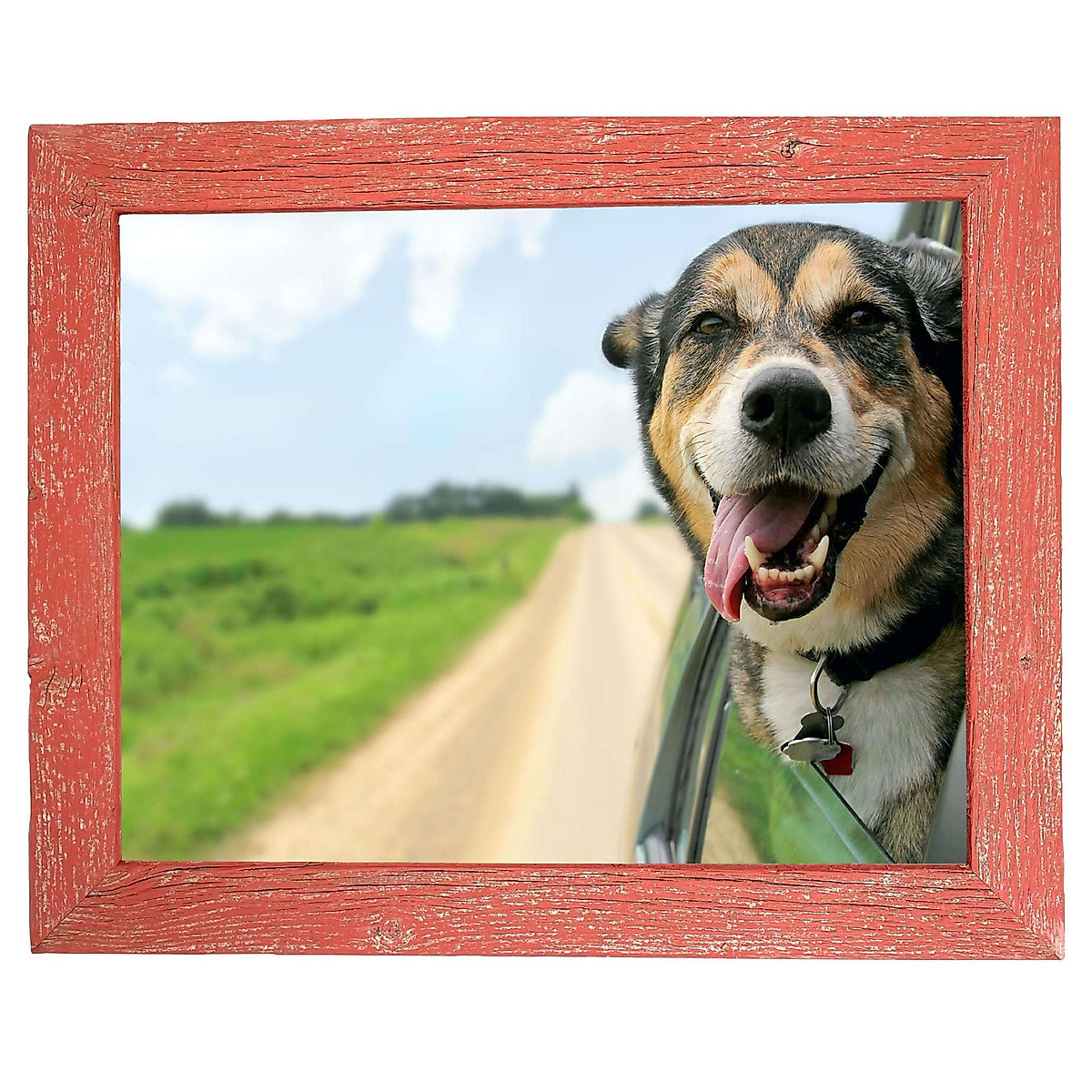 BARNWOODUSA | Farmhouse 18x24 Picture Frame | 1 1/2 inch Molding | 100% Reclaimed Wood | Rustic | Rustic Red