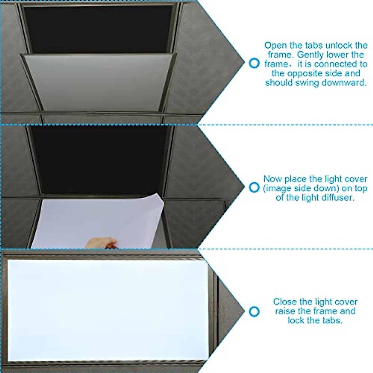 4 Piece Fluorescent Light Covers for Classroom Office Florescent Light Decor Cover Office and Classroom Decorations for Eliminate Harsh Glare Causing Eyestrain and Headaches, 4 x 2 Feet (White)