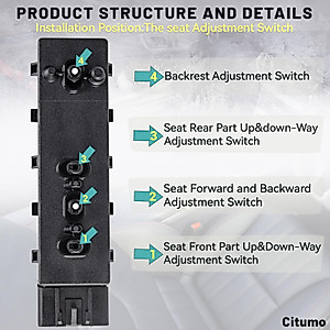 12451498 Front Right Passenger 8 Way Power Seat Control Adjustment Switch Fit 2007-2013 Sierra Yukon Avalanche Silverado Suburban Lacrosse