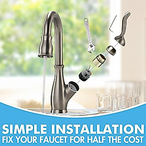 RP50587 Cartridge Replacement for Delta Single Handle Kitchen and Lavatory Faucets, Works with DIAMOND Seal Technology Models Featuring a 36 mm Motion, (Include RP51503 Bonnet Nut）