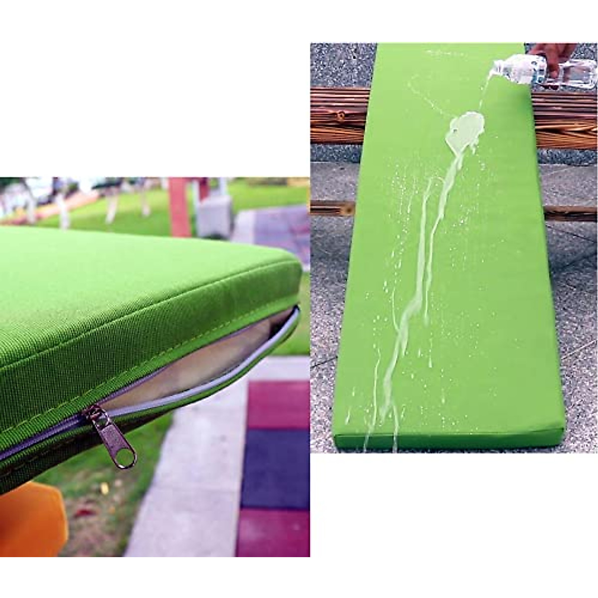 Water-Resistant Bench Cushion Settee Cushions with Ties, Outdoor Indoor Seat Cushion Bench Mat Bench Cushions for Garden Patio Furniture Balcony Swing Dining,43x15.7x2in,Blue