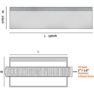Portable Air Conditioner Hose Cover Wrap Insulated AC Hose Cover, Universal Fit Both 5 inch and 5.9 inch Diameter Exhaust Duct Vent, for Easy Installation
