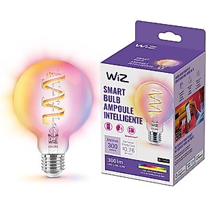 WiZ Color G25 Color Filament LED Smart Bulb - Pack of 1-300 Lumen - E26 Indoor - Connects to Your Existing Wi-Fi - Control with Voice or App + Activate with Motion - Matter Compatible
