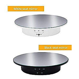 JAYEGT Motorized Rotating Display Stand, 7.87inch /17.6lbs Load, 360 Degree Electric Rotating Turntable for Photography Products, Jewelry, Cake,3D Model, Mirror Cover (Black)