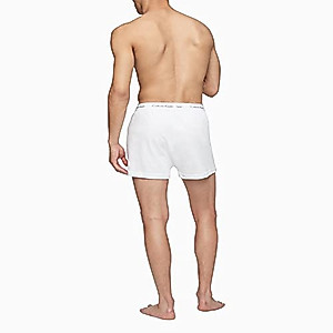 Calvin Klein Men's Cotton Classics 3-Pack Knit Boxer, 3 White, M