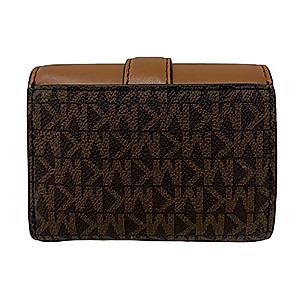 Michael Kors Carmen Women's Medium Bifold Wallet Flap Brown Signature Logo