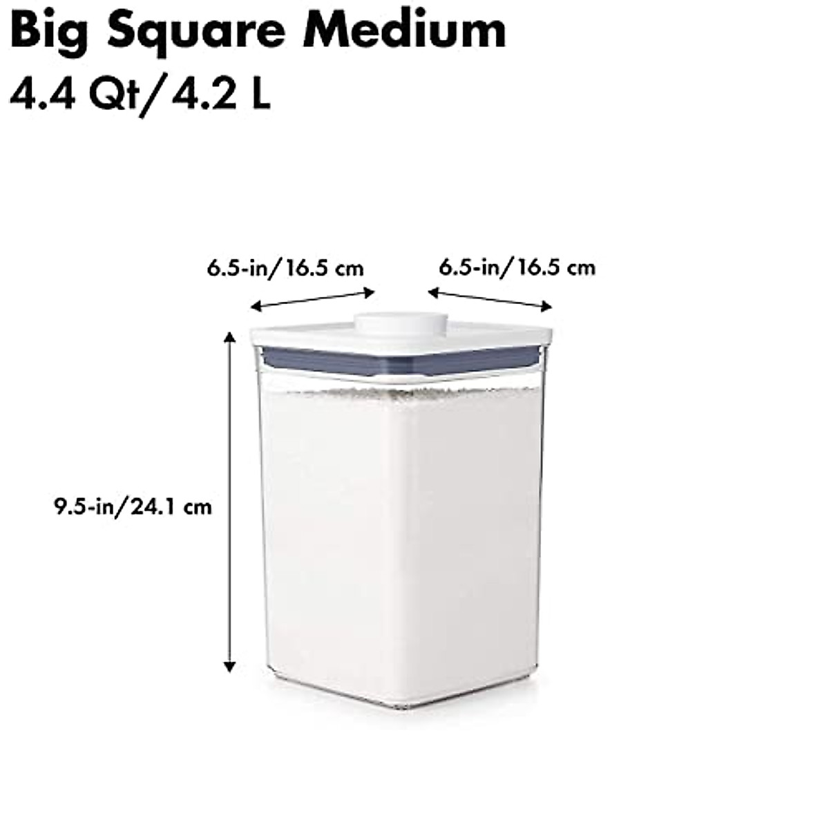 OXO Good Grips POP Container 4.4-Quart Square Airtight Food Storage for for Flour and More (Set of 4)