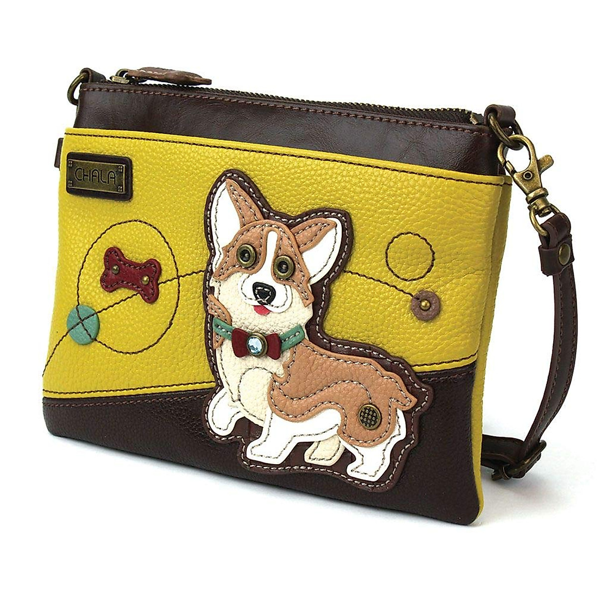 Chala Handbags Corgi Mini Crossbody Handbag, Corgi Mom