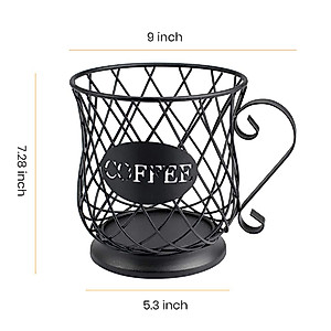 K Cup Holder Coffee Pod Holders for 35 Kcups Keurig Storage Organizer Coffee Bar Accessories for Counter - Matte Black