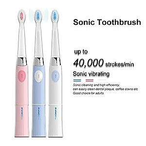 SONICETY Electric Toothbrush HI-503 (Value Pack Includes 3 Brushheads) (Pink)