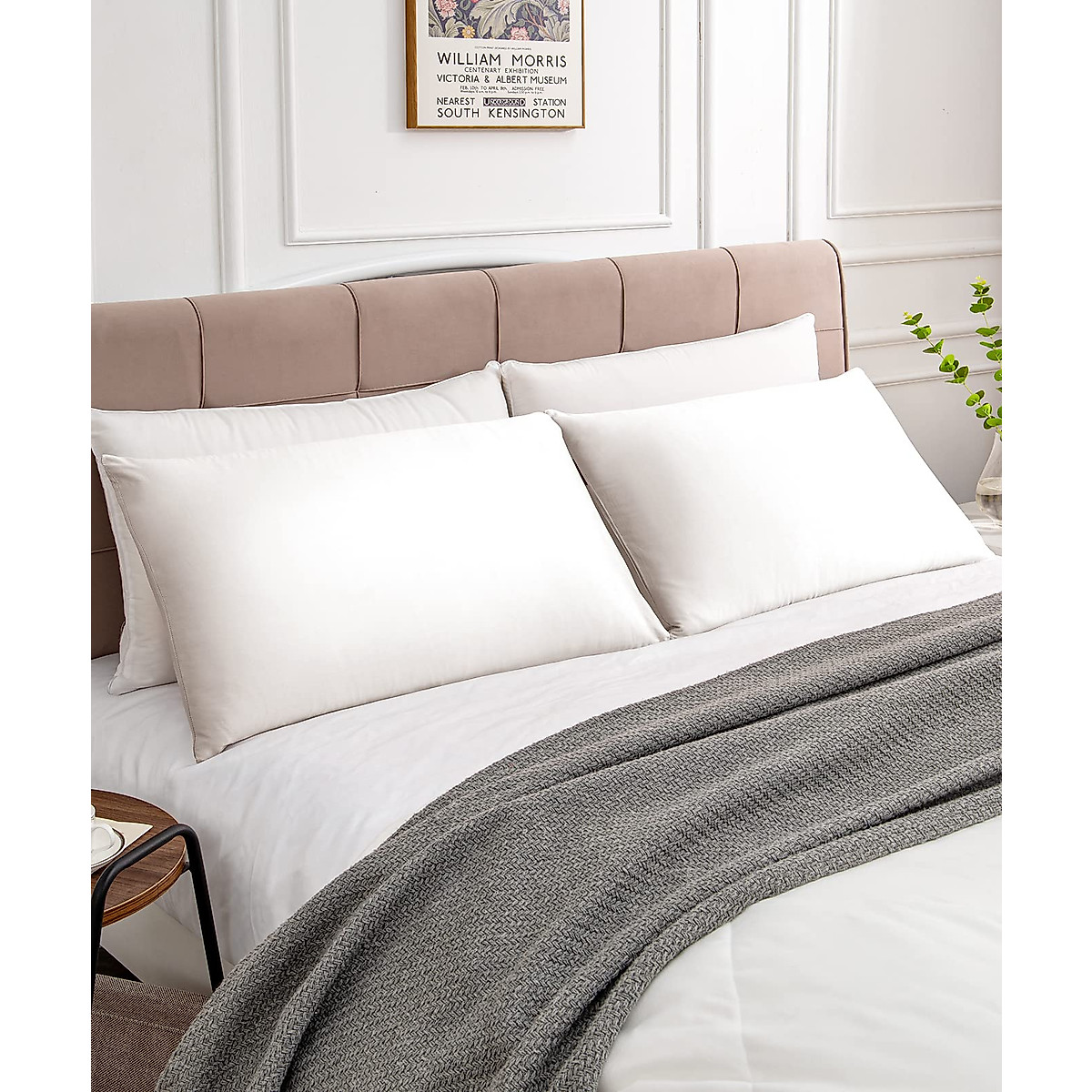 Warmstar Cotton Pillow Cases Standard Size Set of 2, 600 Thread Count Pillowcases 20x26 Inches, Soft Long Staple Cotton Pillowcases Breathable with Envelope Closure,White