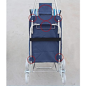 ATAAY Multi-Function Shopping Cart Six Rounds Climbing Stairs Trolley/Grocery Trailer/Folding Cart/Aluminum Alloy Pull Rod Car/Elderly Bag Car/Portable Cart Storage Hand Trucks (#5)