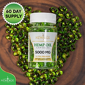 Hemp Oil Capsules Pills - 2 Pack - 5000 Hemp Oil Capsules - Made in The USA - Maximum Value - Rich in Omega 3,6,& 9