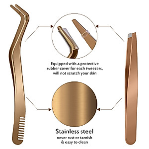 Lash Applicator Tool Eyelash Applicator Tool 2 Pieces for Lash Clusters B&Q Lash Extension Tweezers Gold Eyelash Tweezers DIY Lash Applicator Tweezers Set (Golden,2pcs)