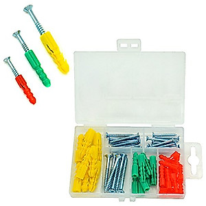 9pcs Twist Wood Masonry Drill Bits Set Concrete Anchors Screws Assortment Kit