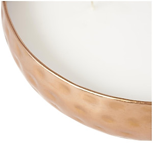 Deco 79 Metal Decorative Candle Tropical Breeze Scented Hammered 20 oz 3 Wick Aromatherapy Candle with White Wax, Wax Aromatherapy Candle 7" x 7" x 2", Copper