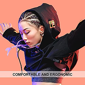 Orange Wireless Earbuds with Earhooks Bluetooth Earbuds with Ear Hook Waterproof Sport Headphones Noise Cancelling Ear Buds with Microphone Long Battery Life Earphones for Running Workout Android iOS