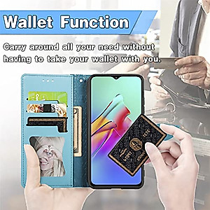 ShinyCase for Infinix Smart 5 Phone Cases,Embossed Mandala Flower Flip Wallet PU Leather Cover for Infinix Smart 5 Magnetic Closure Kickstand Card Slots Protection Case for Infinix Smart 5,Sky Blue