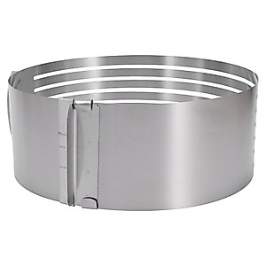 6 to 8 Inch Adjustable Cake Ring for Cutting Layers, Slicing and Leveling Cakes, Stainless Steel 7-Layer Cake Toast Slicer Leveler