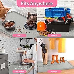 Sdpeia Under Sink Mat for [34" x 22"] Cabinet, Upgraded Silicone Waterproof Mat Kitchen Cabinet Liner Cabinet Protector Kitchen Organizers and Storage