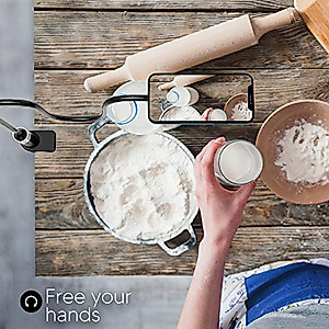 TALK WORKS Gooseneck Clip Mount Compatible w/iPhone 13/13 Pro/13 Pro Max/Mini, 14/14 Plus/14 Pro/14 Pro Max, 12, MagSafe Phone Cases - Magnetic Holder Stand Tabletop Clamp (Black)