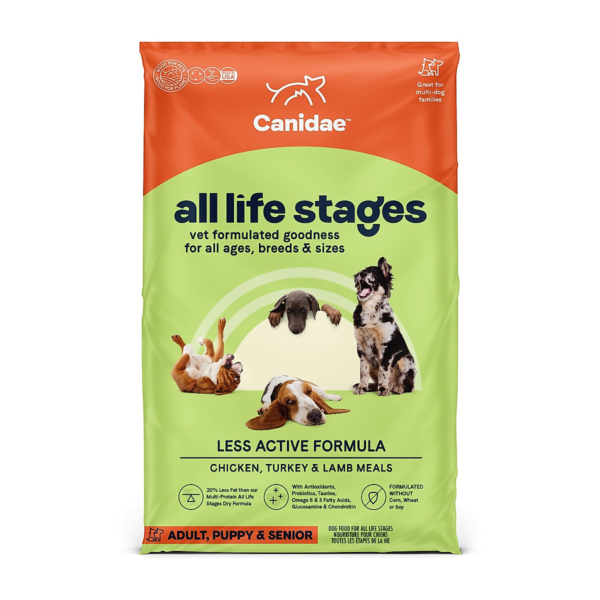 Canidae All Life Stages Dry Dog Food, Less Active Formula with Chicken, Turkey & Lamb, 27 lbs.
