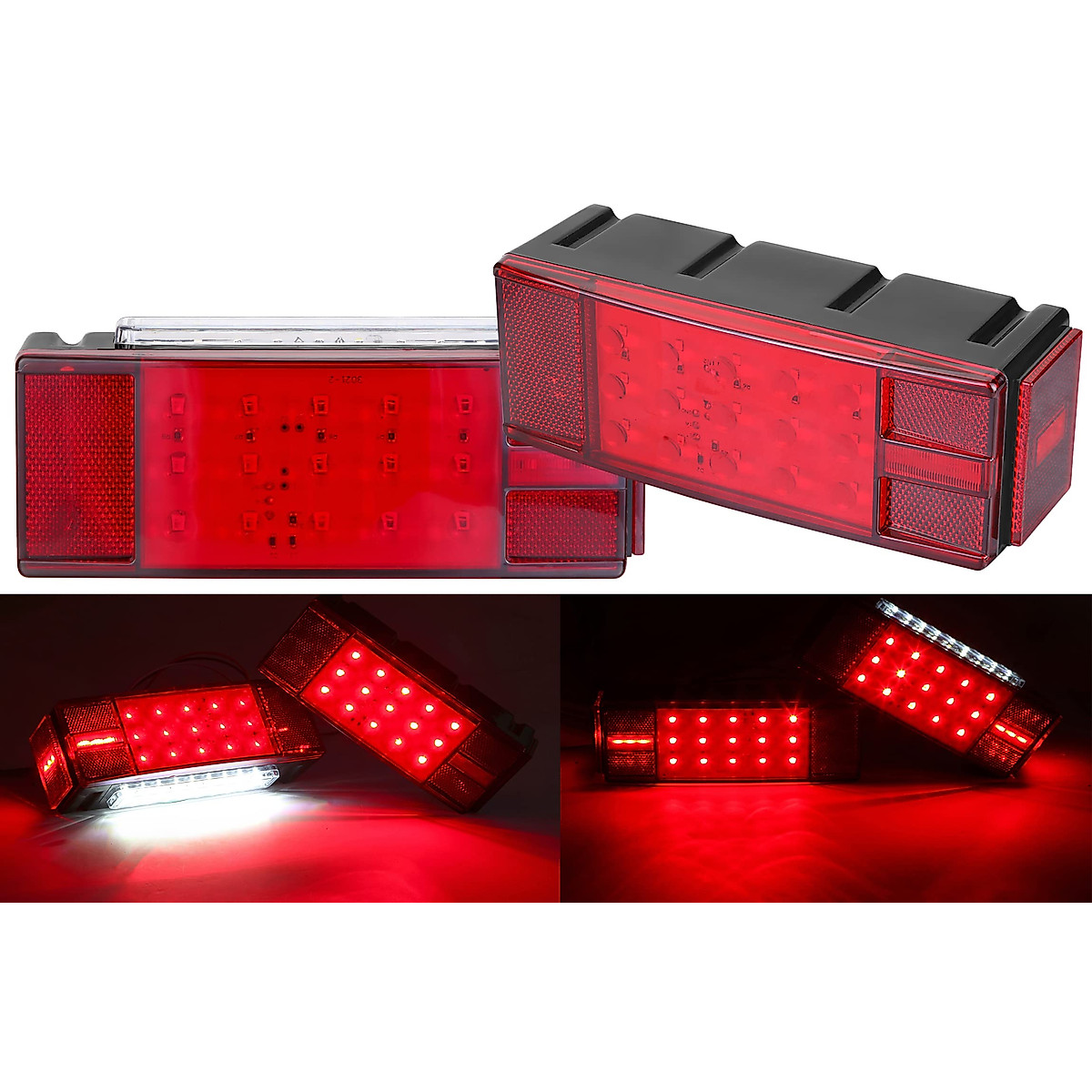 VINAUO Boat Trailer Lights, IP68 LED Trailer Light Kit with Trailer Wiring Harness Kit, 2 Amber Trailer Lights for Camper Truck RV Boat Snowmobile Over 80" Inches