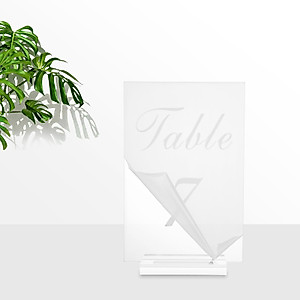 FVIEXE 20PCS Acrylic Wedding Table Numbers 1-20 with Stands, 4x6 inches Clear Table Numbers for Wedding Party Reception Sign Place Number Cards Printed Calligraphy Font for Event Banquet Anniversary