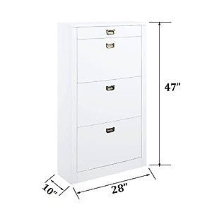 FRITHJILL Shoe Storage Cabinet with 3 Flip Doors and Drawer,3-Tier Entryway Shoe Rack Organizer