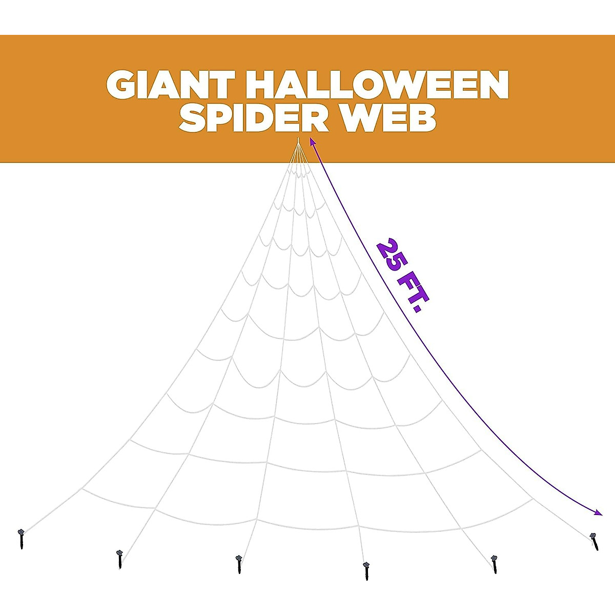 PREXTEX Halloween Decor Spider Web with 25ft Cobweb Rope - Halloween Decorations Outdoor and Indoor | Halloween House Decor Kitchen, Bedroom, Party Decoration