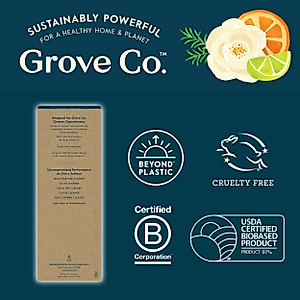 Grove Co. Glass Spray Bottles for Cleaning Solutions, 2-Pack Bundle, Unique Silicon Sleeve Slide & Snap Custom Label, Refillable Spray Bottle, Made from Recycled Glass, 2 x 16oz