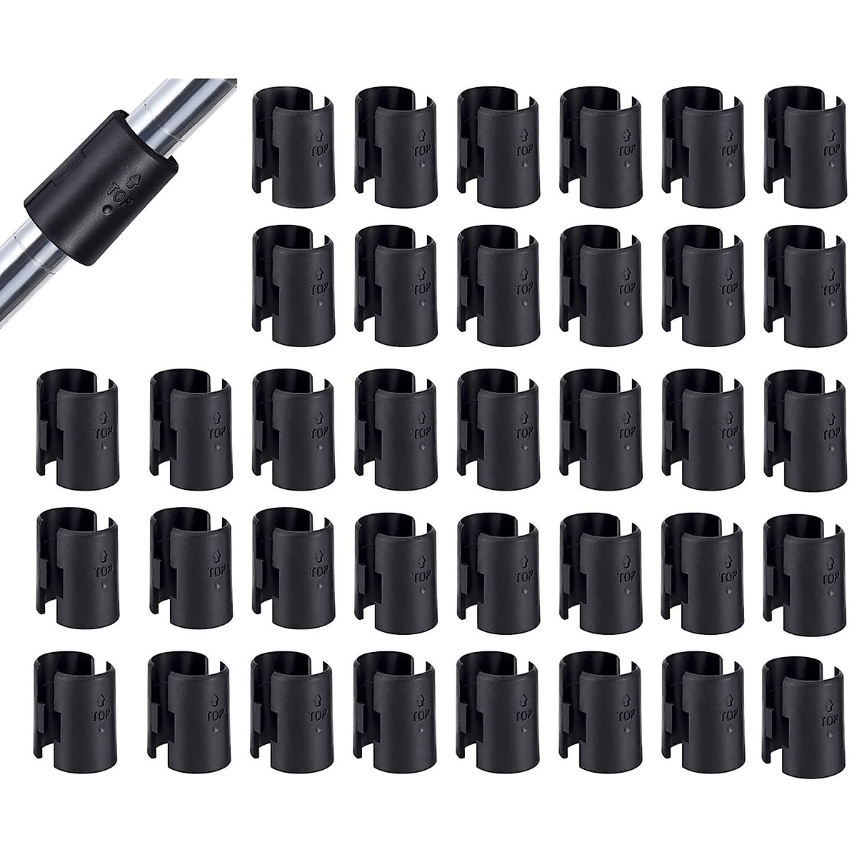 Swesy 72 Pack 36 Pairs Wire Shelving Shelf Lock Clips for 1 inch Post- Shelving Sleeves Replacements for Wire Shelving System