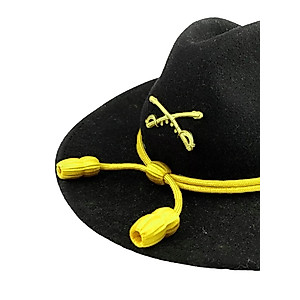 US Army Cavalry Yellow Acorn Campaign Hat Cord, Military Trooper Western Stetson Hat Band One Size