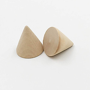 SUPVOX 10pcs Natural Wood Cone Ring Holders Unpainted Wooden Cones to Craft Paint Jewelry Display Stand 3.1cm