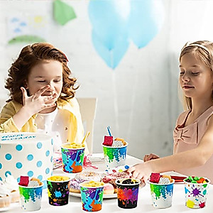 500 Pack 2 oz Paper Cups, Mini Mouthwash Cups, Disposable Bathroom Cups, Small Paper Drinking Cups Espresso Cups for Home Office Travel Picnic Party Supplies (Artist Paint)