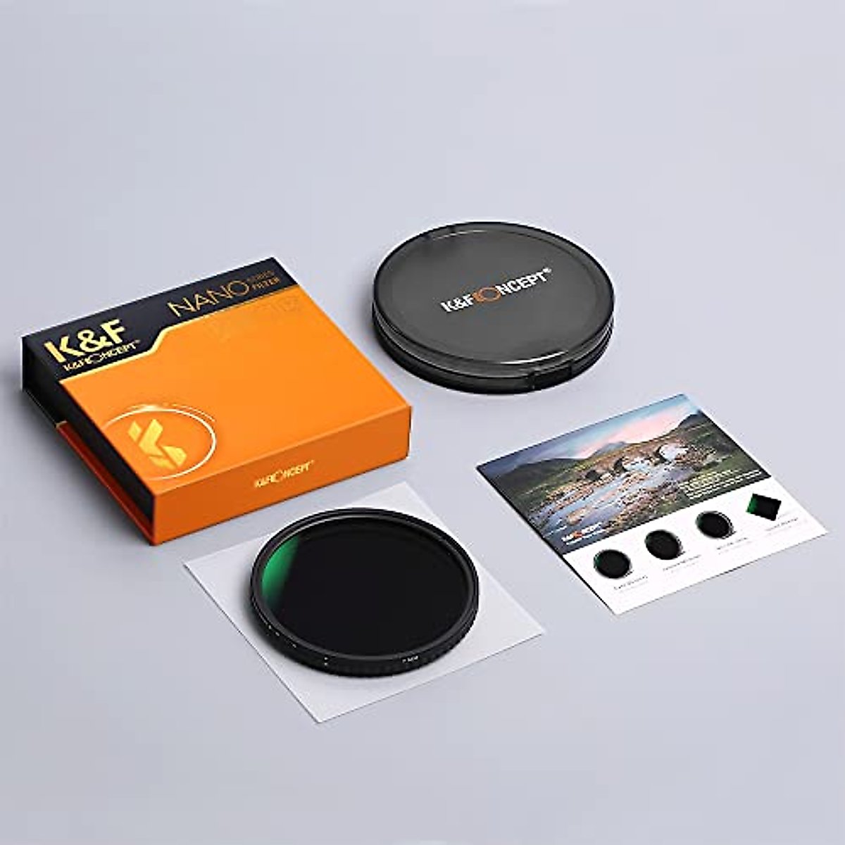K&F Concept 77mm Variable ND Filter ND2-ND32 Camera Lens Filter (1-5 Stops) No X Cross HD Neutral Density Filter with 28 Multi-Layer Coatings Waterproof (Nano-X Series)