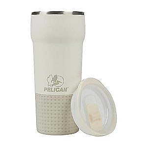 Pelican Hydration Pelican Cascade™ 22 oz Vacuum Insulated Tumbler - Recycled Stainless Steel Double Wall Travel with Dual Lid, Powder Coated Insulated Coffee Mug For Hot Cold Drinks, Linen