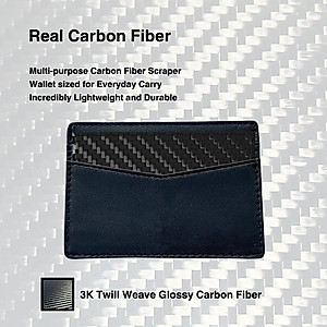 Generic Carbon Fiber Cutter/Scraper Wallet Size Multi-Use EDC - Automotive, Household, Outdoor, Camping, Electronics, DIY, Cooking, Crafts, and Cleaning Tool, Small, Black