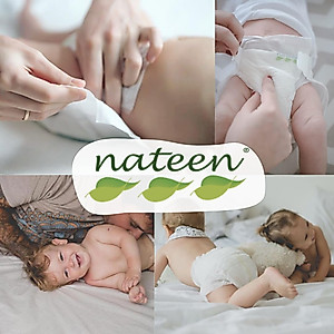 Nateen Premium Baby Diapers with Strong Leak Guard for Overnight Use, Super Absorbent Disposable Diapers, Hypoallergenic with Comfortable Fit, Medium Size, 100 Count