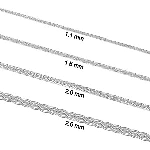 Kooljewelry Sterling Silver Round Wheat Chain Necklace (1.5 mm, 30 inch)