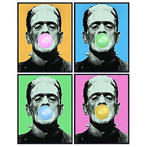 Frankenstein Scary Movie Wall Art & Decor - Vintage Horror Hollywood Monster Movie Poster Set Picture Prints - Goth, Gothic Gifts - Mary Shelley - Funny Retro Photo - Man Cave, Men, Teens Bedroom