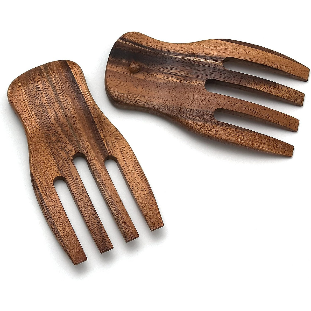 Salad Hands, Set of 2 Acacia Wood Salad Servers, Great for Tossing and Serving Salad, Pasta and More, 7-inch (Acacia Salad Hands)