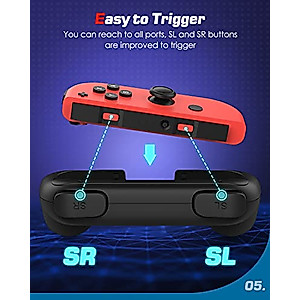 MoKo Grip for Nintendo Switch OLED Model Joycon & Switch Joy-Con, [2-Pack] Ergonomic Hand Grip Controller Handle Kit Compatible with Nintendo Switch/Switch OLED 2021 Joy Cons Controllers, Black