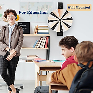 Ygebet Heavy Duty Acrylic Editable Prize Wheel Spinner with Stand Tabletop 24 Slots, 11.7 Inch Dry Erase Wall Mounted Spinning Prize Wheel