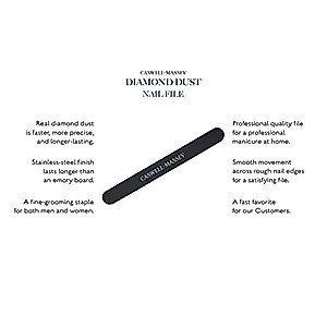 Caswell-Massey Diamond Nail File, Professional Washable Nail Buffer Crafted From Polished Steel, Durable & Long-Lasting, Pre-Polish Care, 7 In