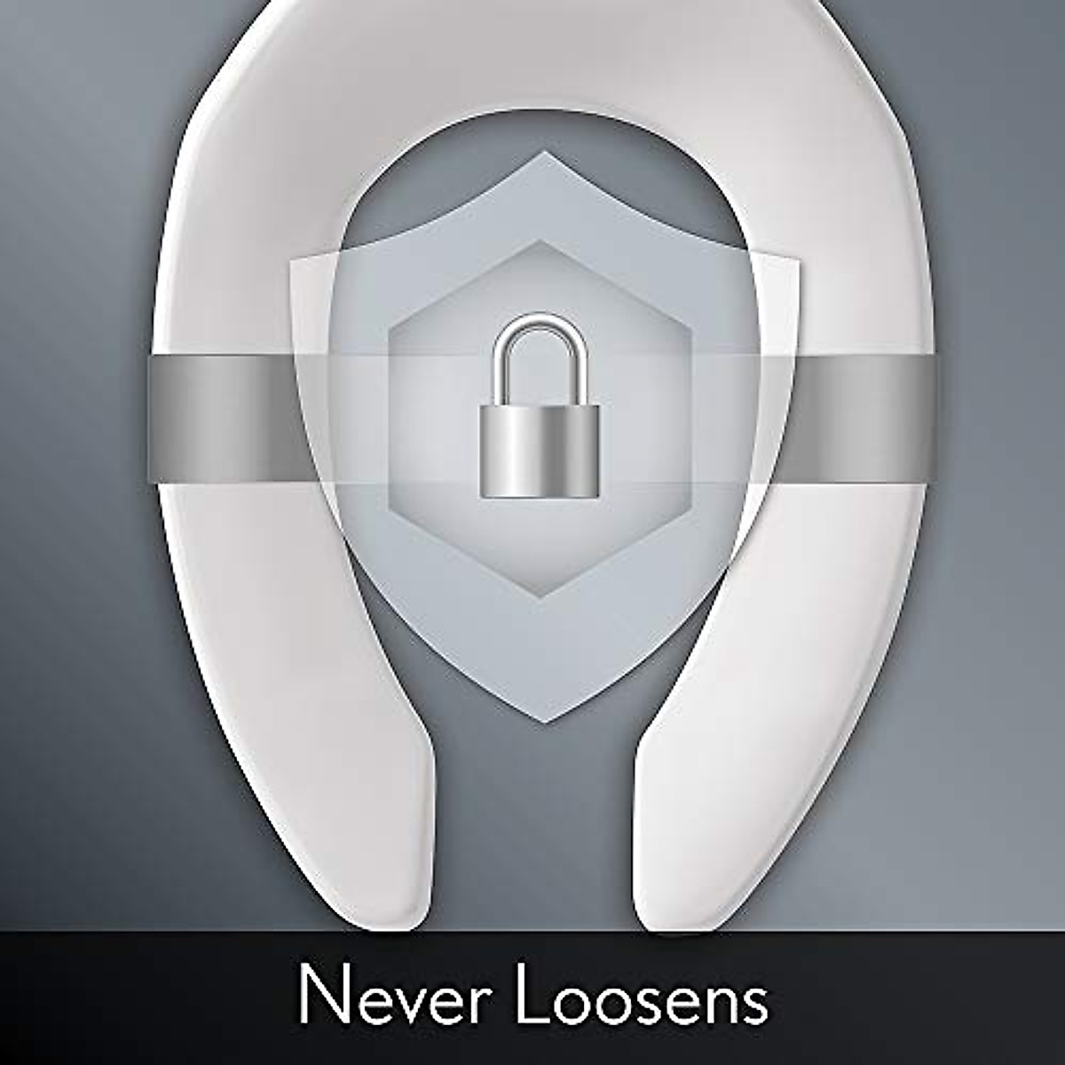 BEMIS 550TTT 000 Open Front Toilet Seat will Never Loosen and Provide the Perfect Fit, ROUND, Durable Enameled Wood, White