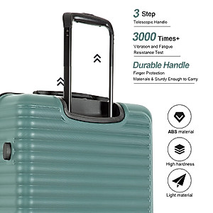 Tripcomp Luggage Sets 3piece Set Hardshell Luggage with Spinner Wheels, TSA Lock, Travel Suitcase Sets, 20 Inch Carry On, 24 Inch Mid-size, 28 Inch Large siutcase (Blue)