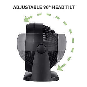 Holmes 8" Air Circulator Fan, 3 Speeds, 90° Adjustable Head Tilt, Wall Mountable, Ideal for Home, Bedroom, Kitchen or Office, Black