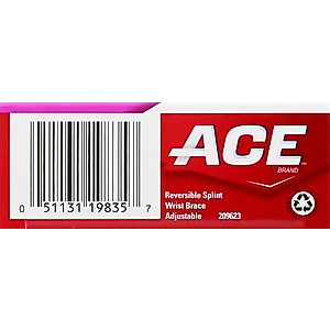 ACE Reversible Splint Wrist Brace, Provides moderate-stabilizing support to sore, weak and injured wrists, Adjustable, Gray, 1/Pack